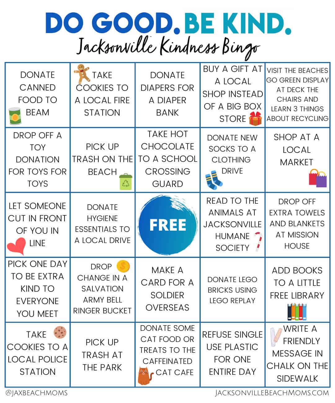 2025 Jacksonville Kindness Bingo - Jacksonville Beach Moms